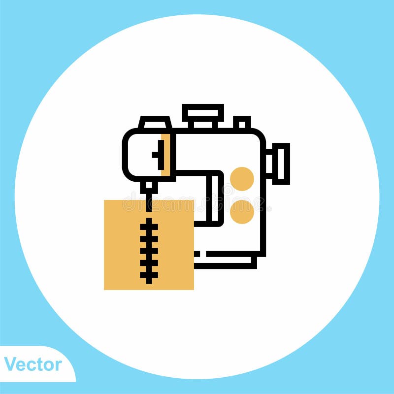 Sewing Machine Flat Vector Icon Sign Symbol Stock Vector - Illustration ...