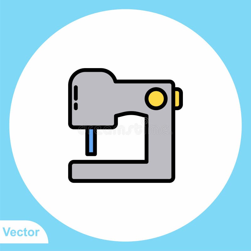 Sewing Machine Flat Vector Icon Sign Symbol Stock Illustration ...