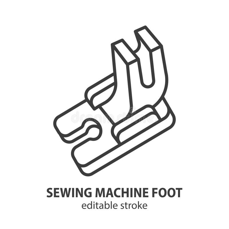 Sewing Machine Foot Line Icon. Tailoring Symbol. Editable Stroke Stock ...