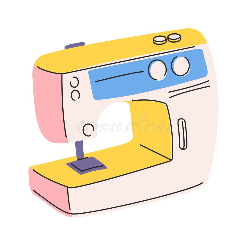 Sewing Machine Hand Drawn Element Stock Vector - Illustration of stuff ...