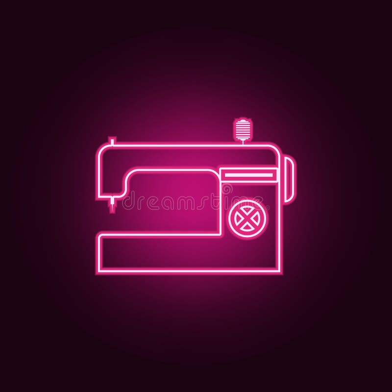 Sewing Machine Icon. Elements of Handmade in Neon Style Icons Stock ...