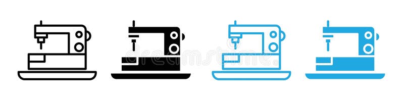 Sewing Machine Icon Logo Set Vector Stock Vector - Illustration of ...