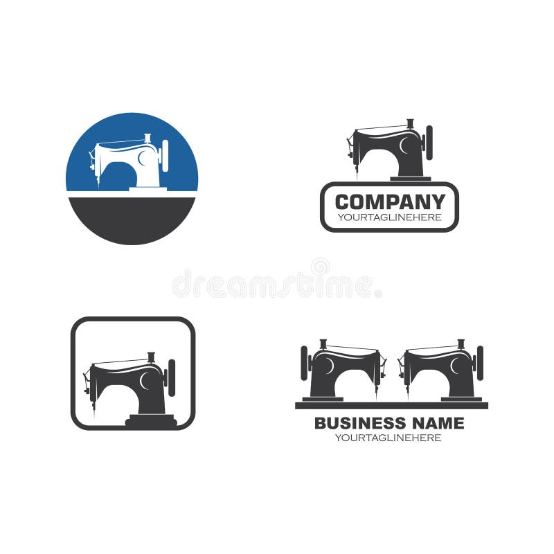 Sewing Machine in Clothes Icon Logo Vector of Tailor Business Stock ...