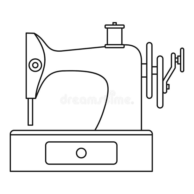 Sewing Machine Icon, Outline Style Stock Vector - Illustration of ...