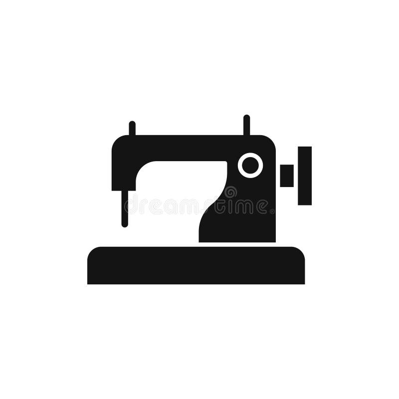 Sewing Machine Icon Symbol on White Background Stock Vector ...