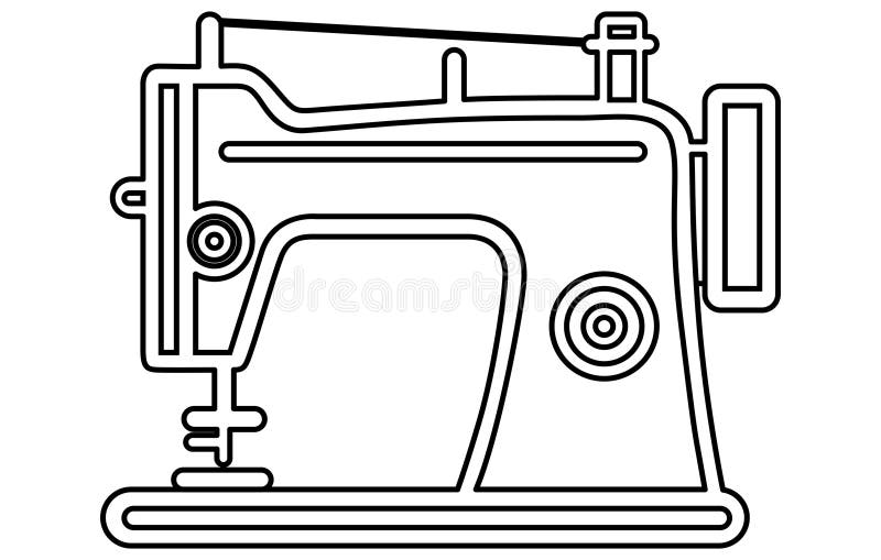 Sewing Machine Icon. Tailor Concept. Vector Outline Stock Vector ...