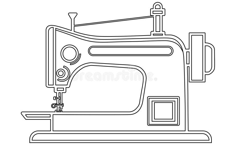 Sewing Machine Icon. Tailor Concept. Vector Outline Stock Vector ...