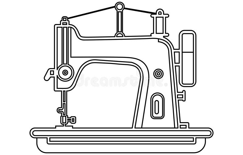 Sewing Machine Icon. Tailor Concept. Vector Outline Stock Vector ...