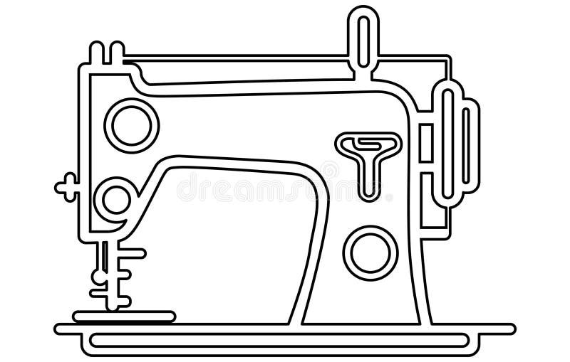 Sewing Machine Icon. Tailor Concept. Vector Outline Stock Vector ...