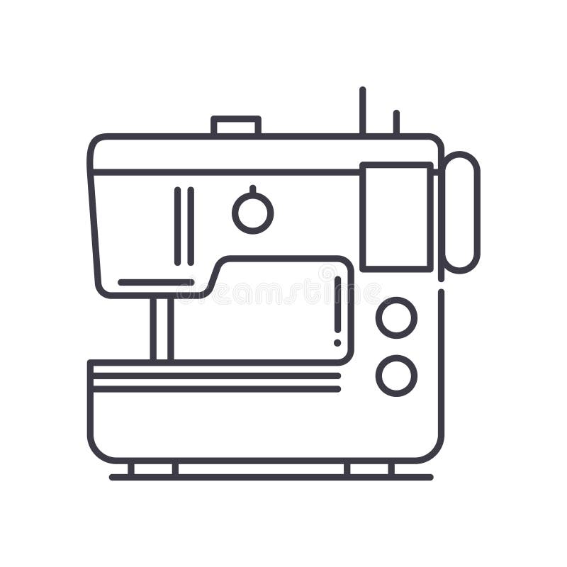 Sewing Machine Symbol Icon, Black Vector Sign with Editable Strokes ...