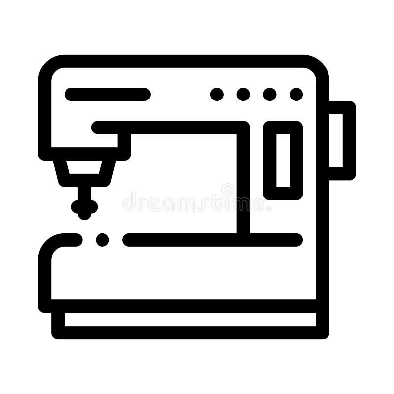 Sewing Machine Icon Vector Outline Illustration Stock Vector