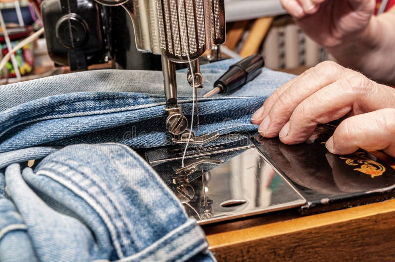 Sewing Machine and Item of Clothing Stock Photo - Image of mechanical ...