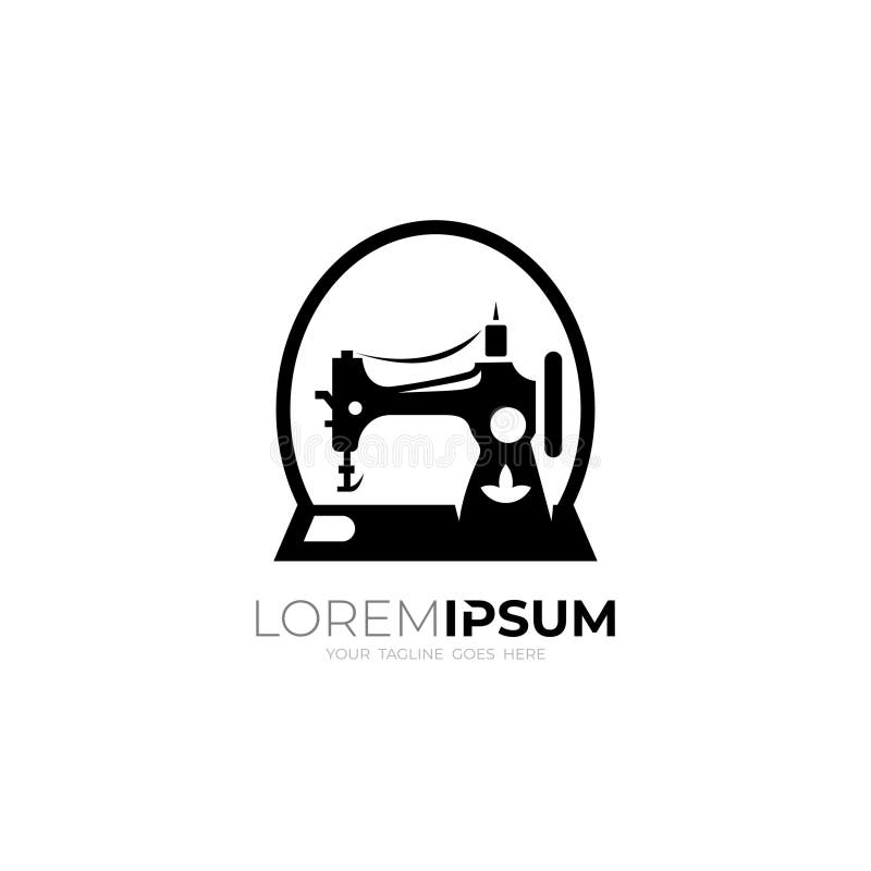 Sewing Machine Logo with Simple Design Vector, Black Color Stock Vector ...