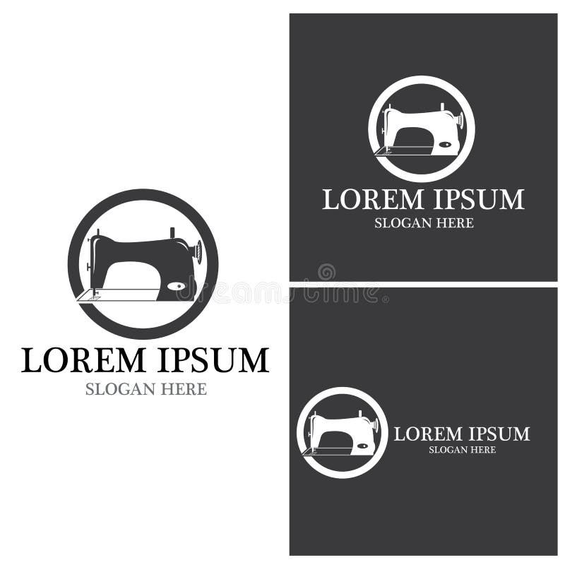 Sewing Machine , Needle and Scisor Logo Vector Illustration Stock ...