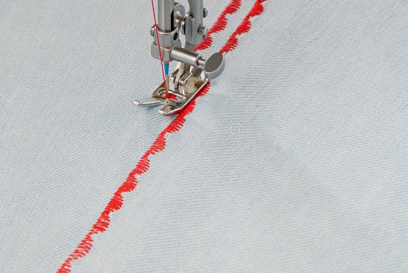 A Sewing-machine Makes Figure Seam. Stock Photo - Image of hobbies ...
