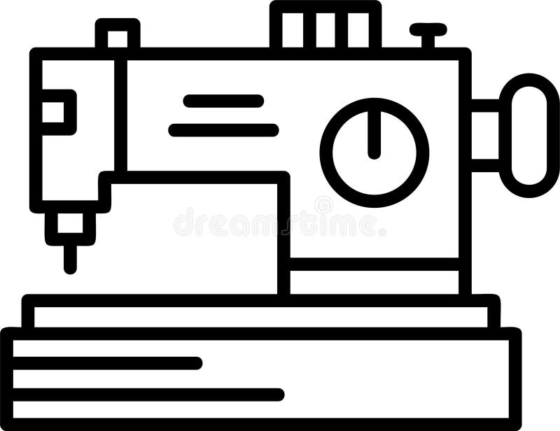 Sewing Machine Outline Vector Icon Stock Vector - Illustration of ...