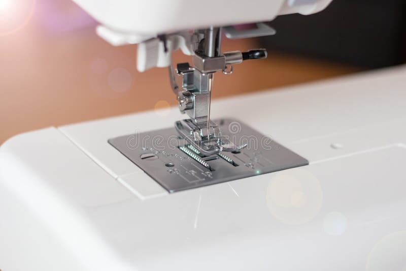 Sewing Machine Needle and Black Cloth Closeup Stock Photo - Image of ...