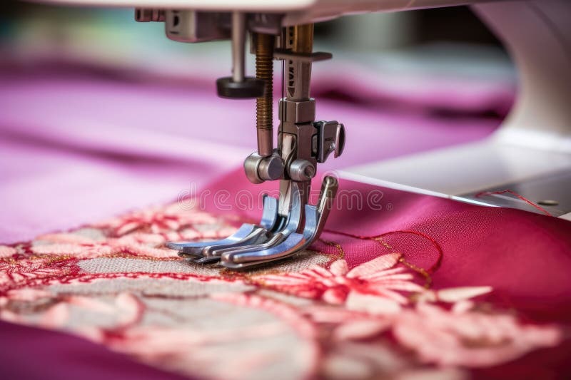 Sewing Machine Needle Stitching Pattern Onto Fabric Stock Illustration ...