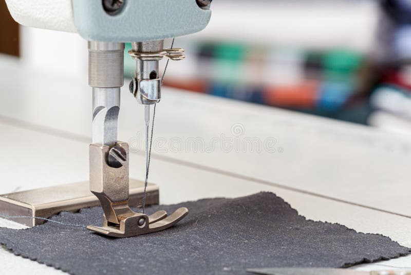 Sewing Machine Needle with Thread and Fabric Stock Image - Image of ...
