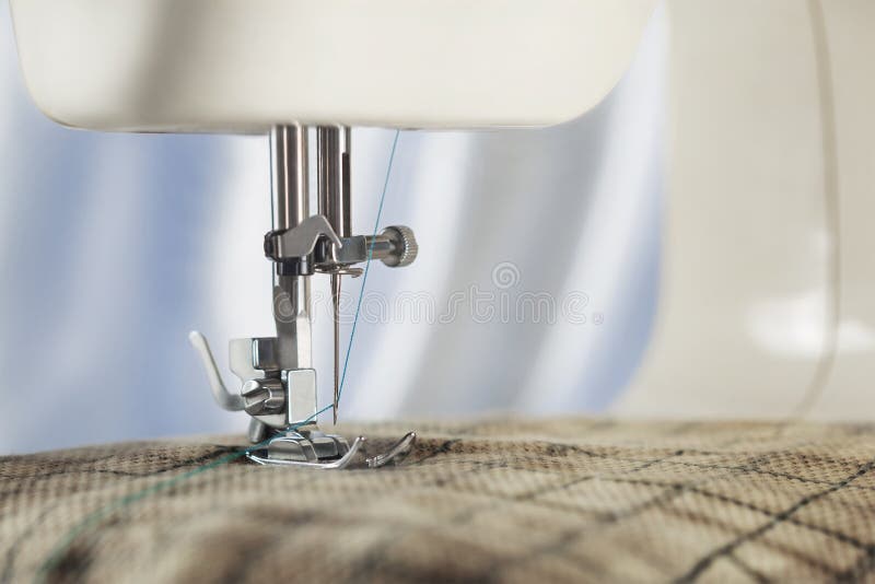 Tailoring Process - Sewing Machine with Needle, Thread and Fabric. Item ...