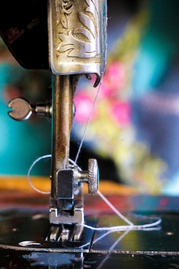Sewing Machine of an Old Lady at Home. Stock Image - Image of iron ...