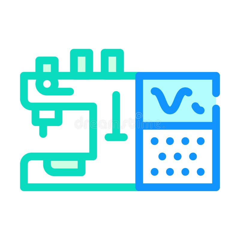 Sewing Machine with Programmable Embroidery Color Icon Vector ...