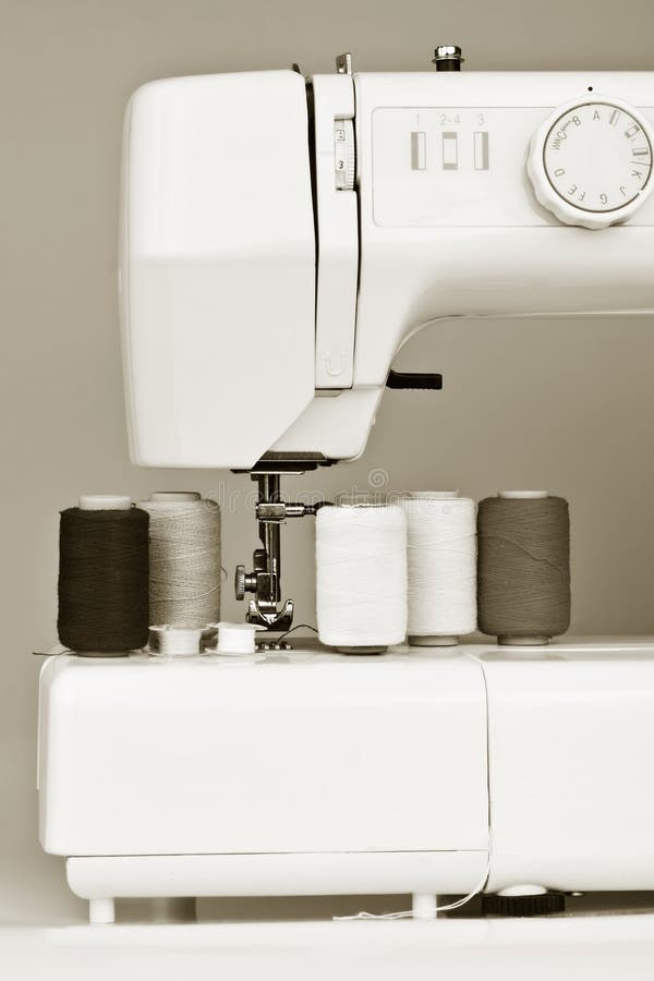 Sewing Machine and Reels with Thread Stock Image - Image of design ...
