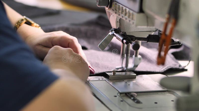 A Sewing Machine Scribbles on Slow-mo Fabric Stock Footage - Video of ...