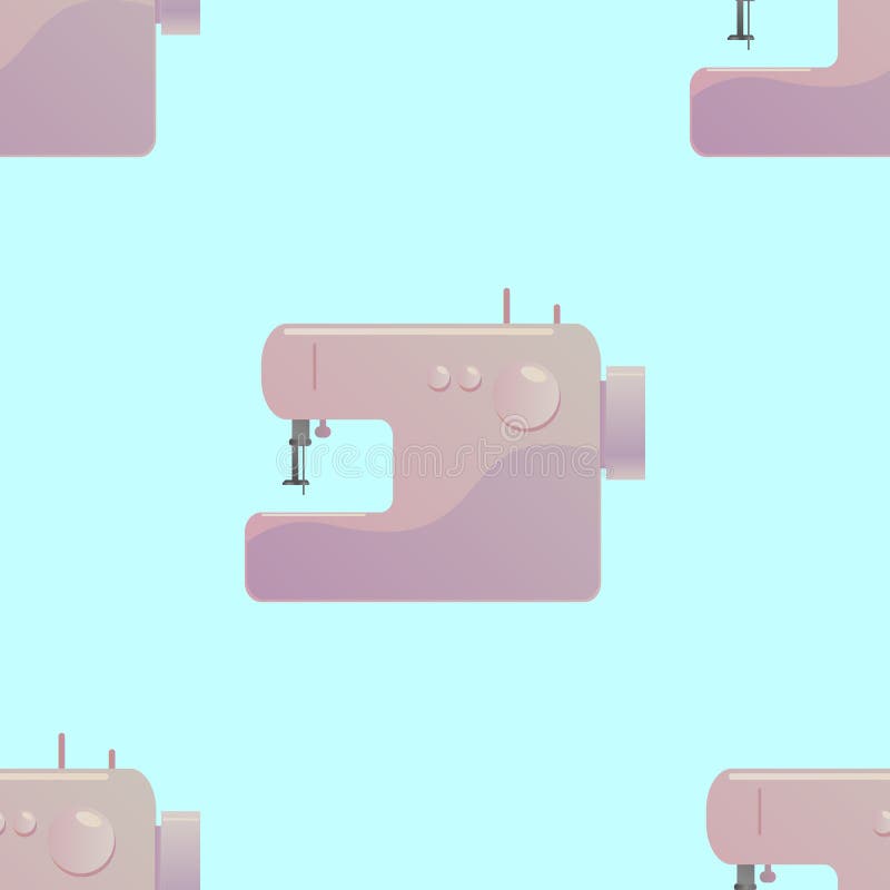 Sewing Machine Seamless Pattern Stock Vector Illustration Of