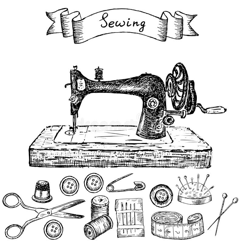 Cartoon Sewing Machine Stock Illustrations – 3,353 Cartoon Sewing ...