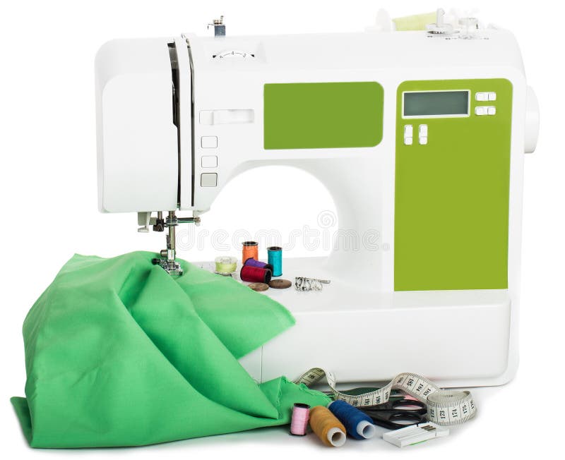 Sewing Machine with Sewing Supplies Stock Photo - Image of fashion ...