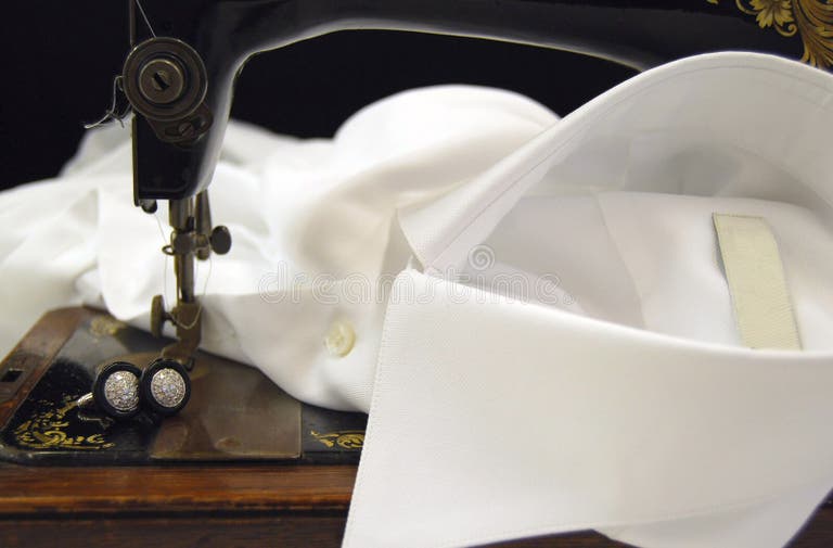 Sewing Machine on a Shirt Cuff Stock Photo - Image of handicraft ...