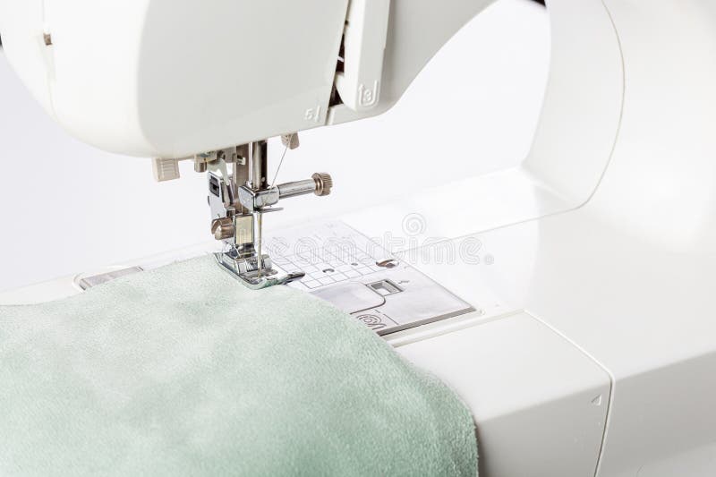 Sewing Machine, Stitching Fabrics, Needle in a Round Plan Stock Photo ...