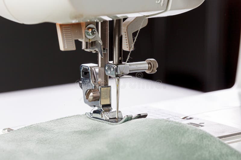 Sewing Machine, Stitching Fabrics, Needle in a Round Plan Stock Photo ...