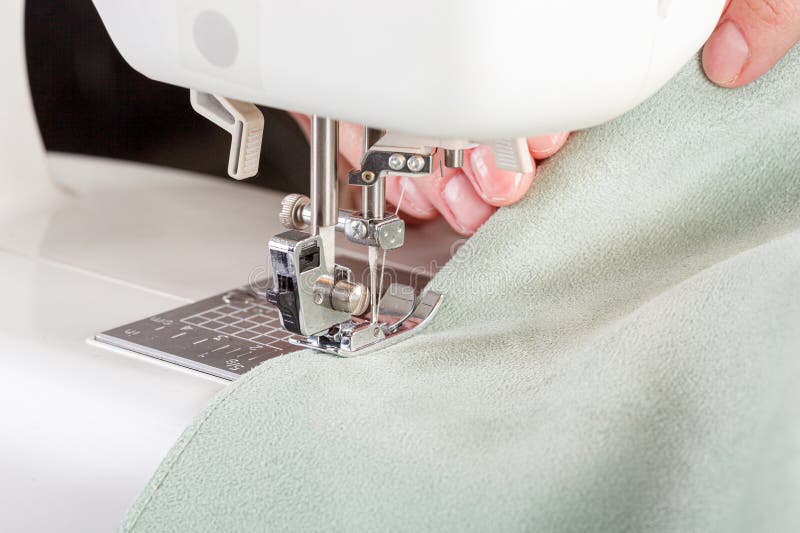 Sewing Machine, Stitching Fabrics, Needle in a Round Plan Stock Image ...