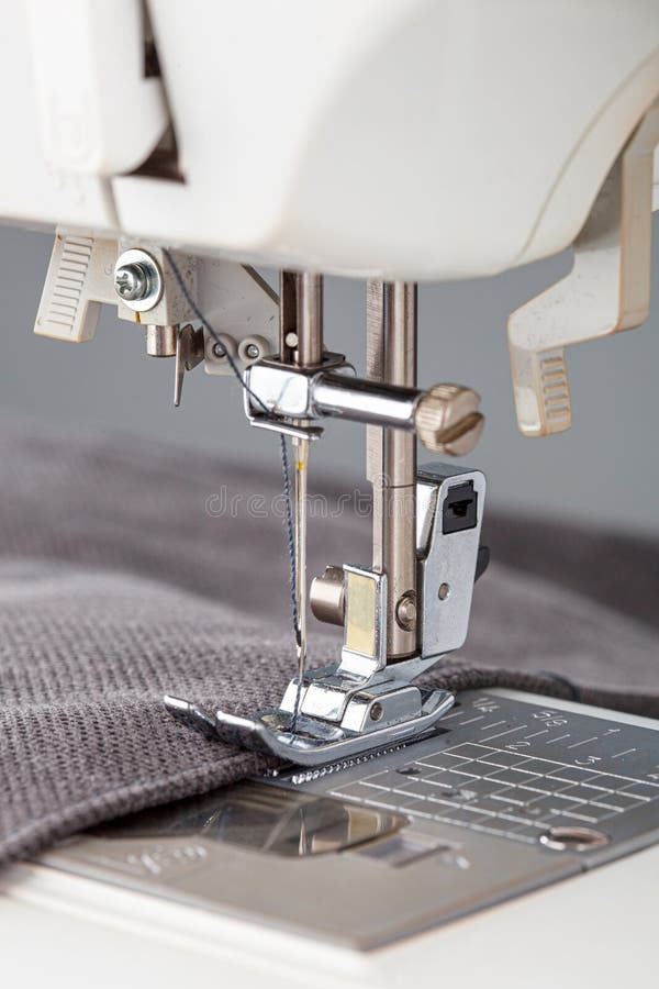 Sewing Machine, Stitching Fabrics, Needle in a Round Plan Stock Photo ...