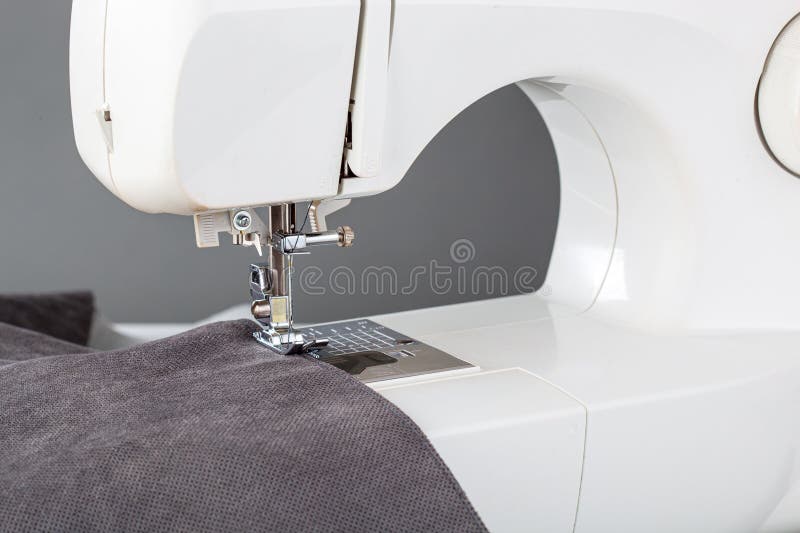 Sewing Machine, Stitching Fabrics, Needle in a Round Plan Stock Photo ...