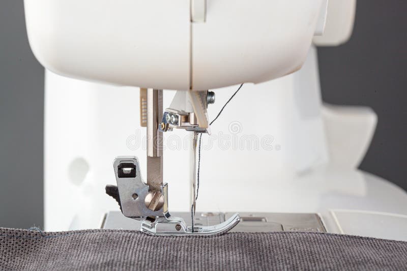 Sewing Machine, Stitching Fabrics, Needle in a Round Plan Stock Image ...