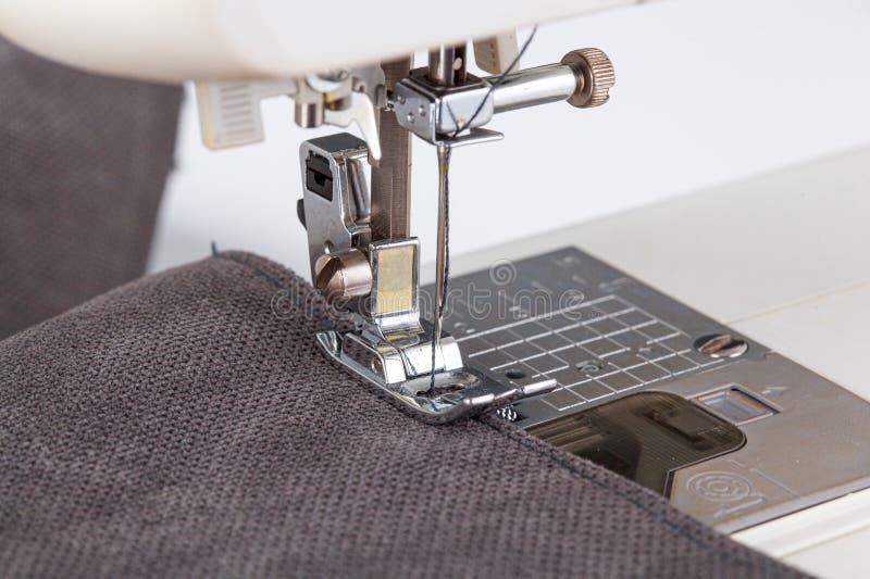 Sewing Machine, Stitching Fabrics, Needle in a Round Plan Stock Image ...