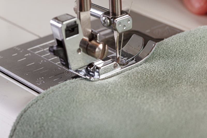 Sewing Machine, Stitching Fabrics, Needle in a Round Plan Stock Image ...