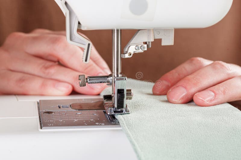 Sewing Machine, Stitching Fabrics, Needle in a Round Plan Stock Photo ...