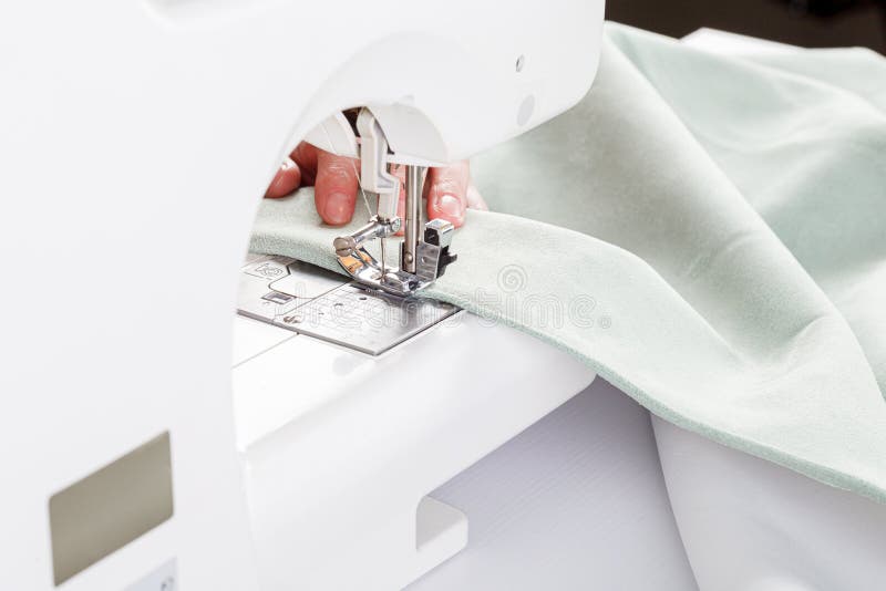 Sewing Machine, Stitching Fabrics, Needle in a Round Plan Stock Image ...