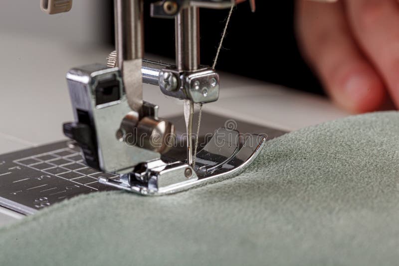 Sewing Machine, Stitching Fabrics, Needle in a Round Plan Stock Image ...