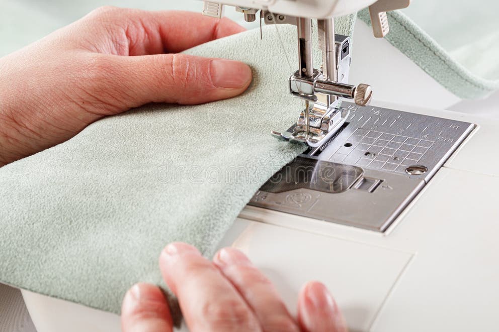 Sewing Machine, Stitching Fabrics, Needle in a Round Plan Stock Image ...
