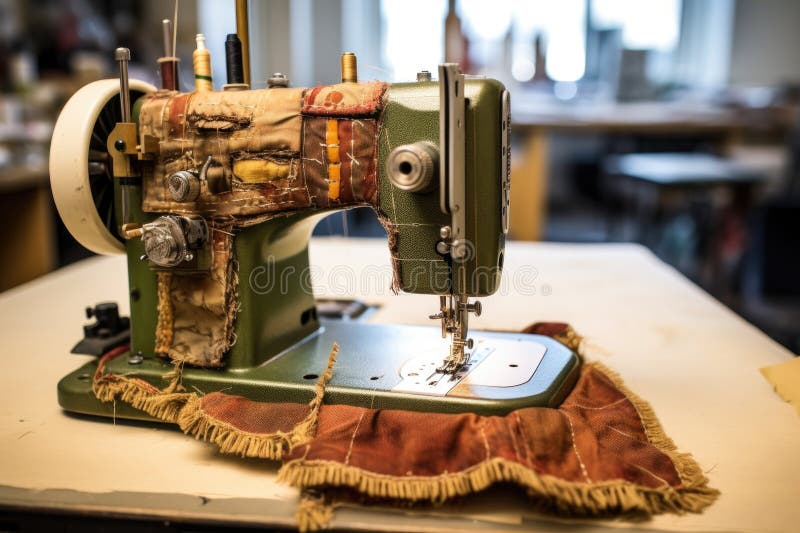 Sewing Machine Stitching Suit Seams Together Stock Illustration ...