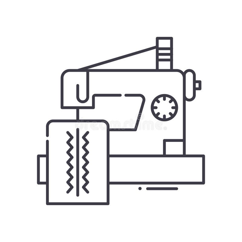 Sewing Machine Symbol Icon, Black Vector Sign with Editable Strokes ...