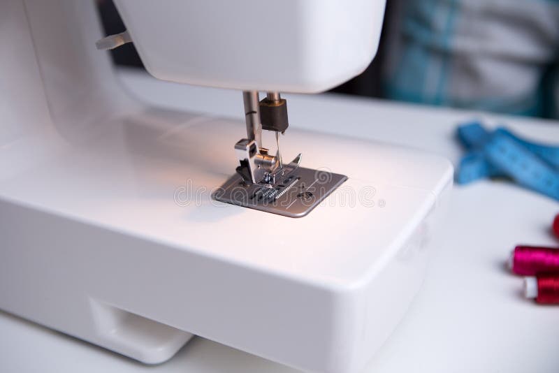 Sewing-machine on Table with Coils Stock Image - Image of metal ...