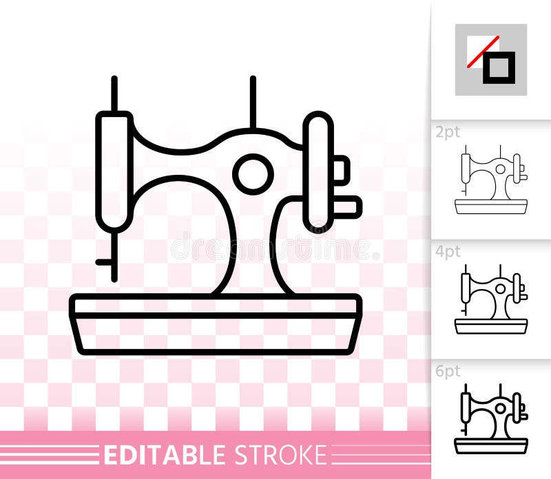 Sewing Machine Simple Black Line Vector Icon Stock Vector ...