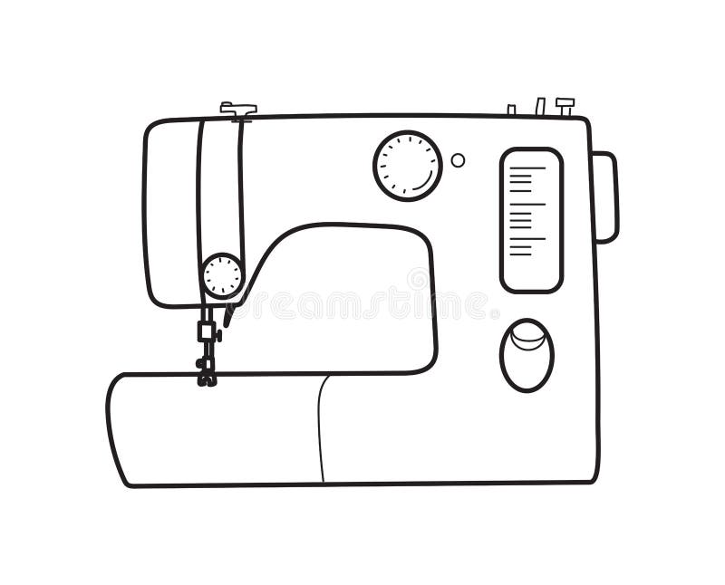Sewing Machine Icon, Outline Style Stock Vector - Illustration of ...