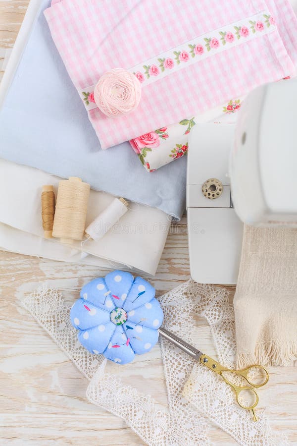 Sewing Machine, Tools and Supplies Stock Image - Image of scissor ...